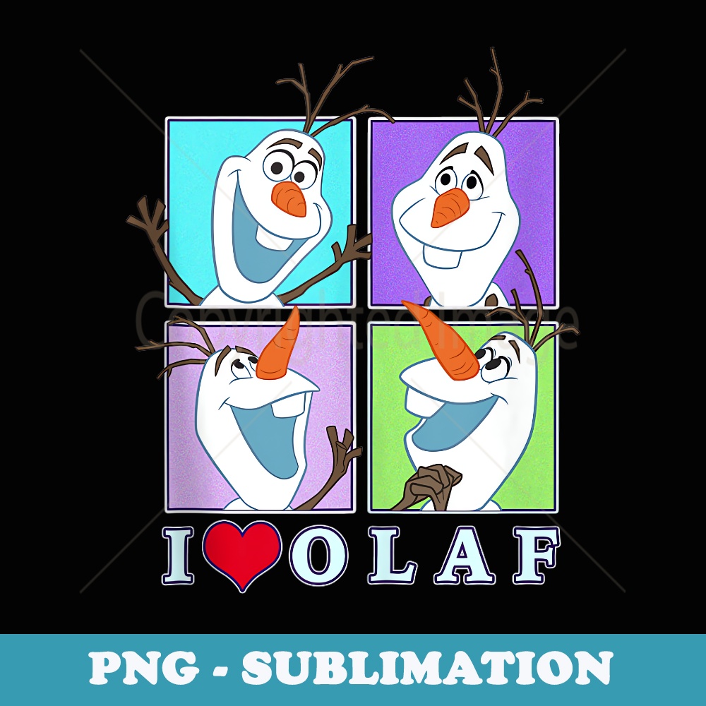 Disney Frozen I Heart Olaf Many Faces Panels - Retro PNG Sub | Inspire ...