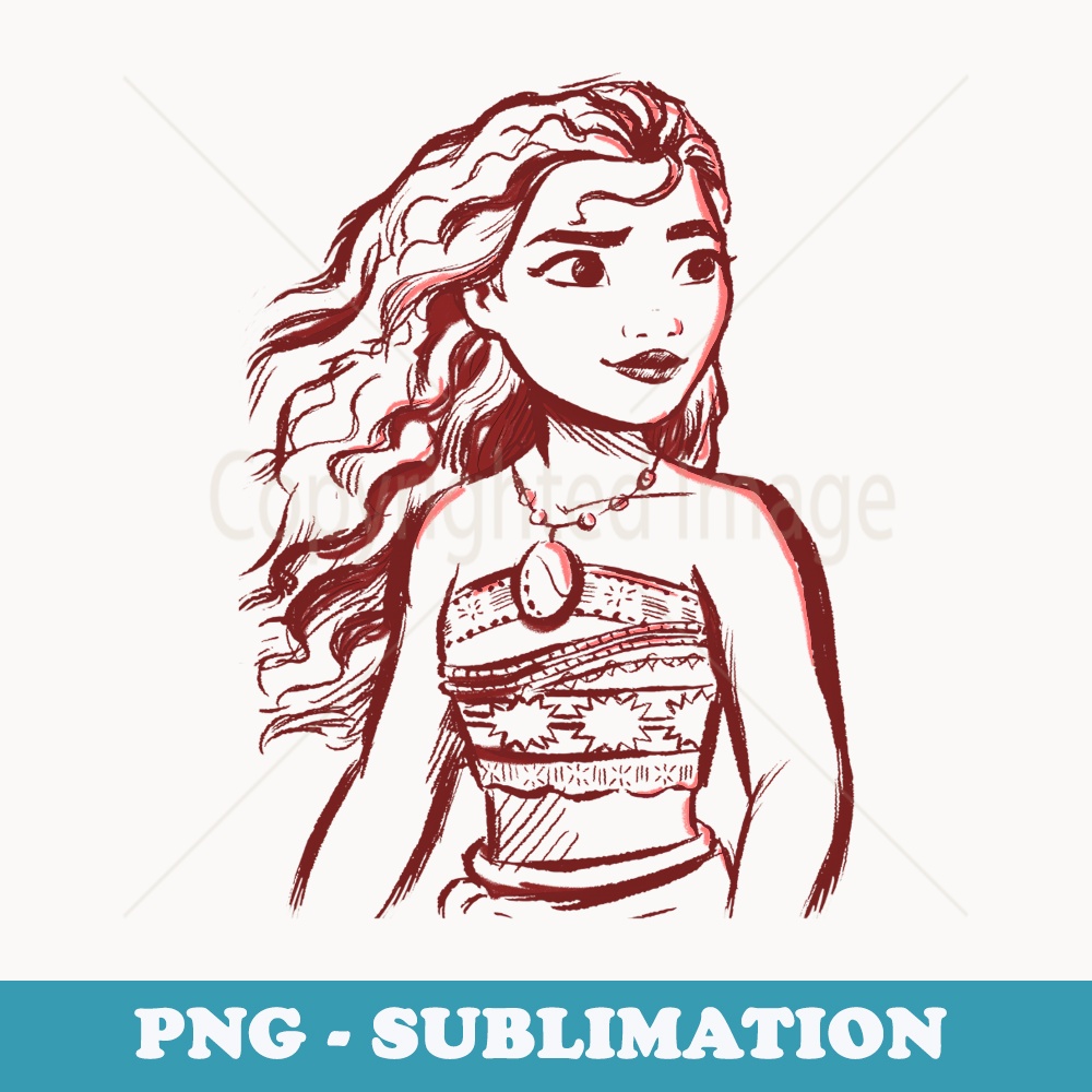Disney Moana Brave Strong Moana Big Chest Sketch Portrait - | Inspire ...