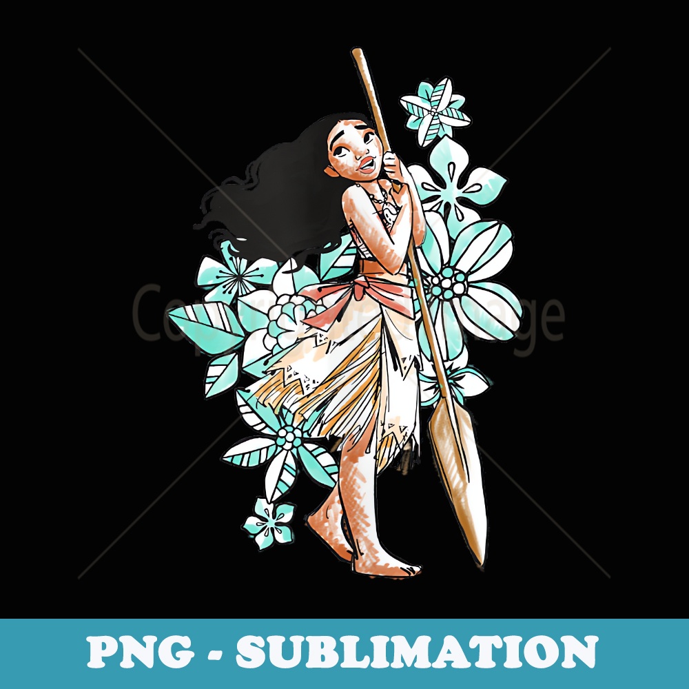Disney Moana Flower Collage Sketch - Stylish Sublimation Dig | Inspire ...