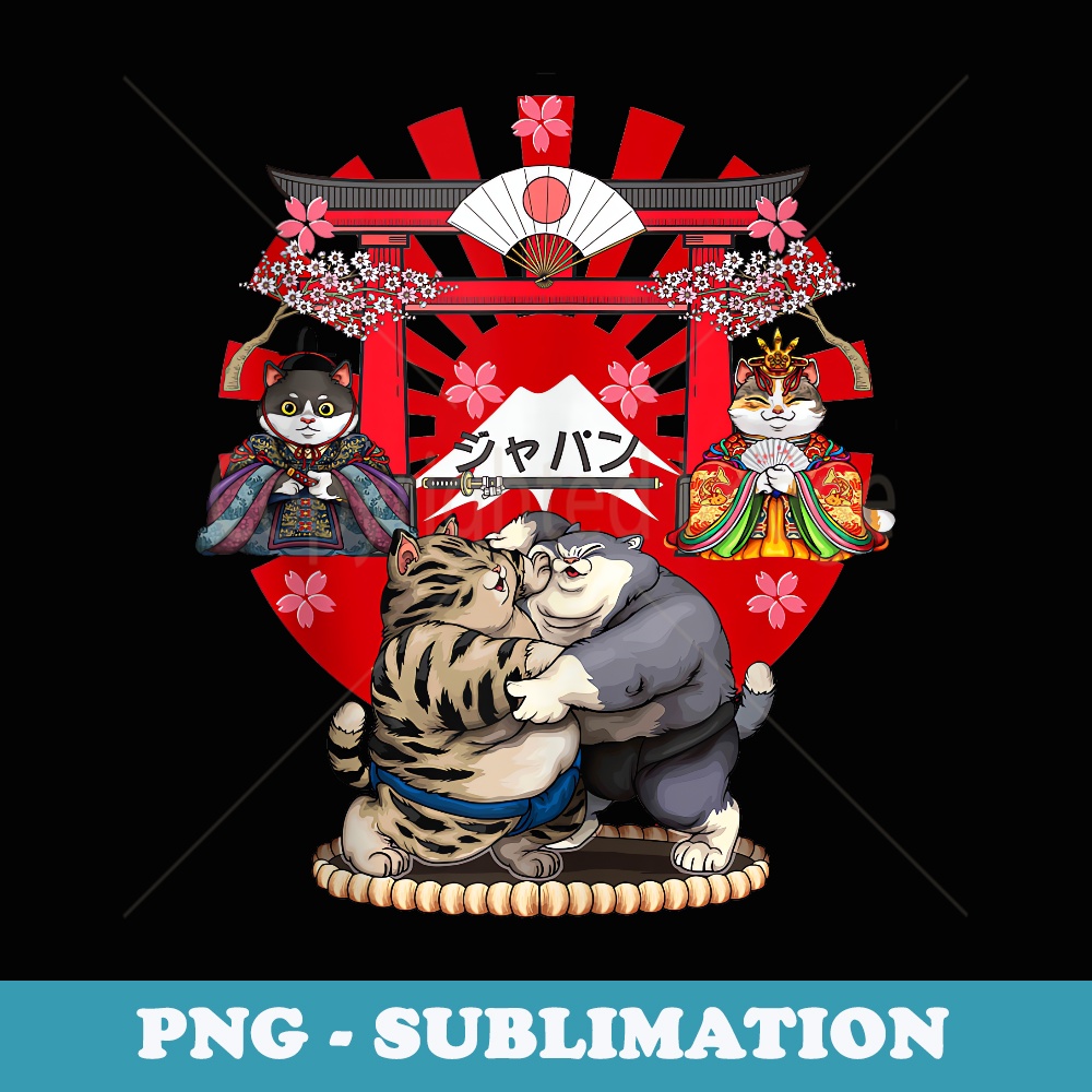Sumo Cats Wrestlers Vintage Japanese Culture Sumo Japan - Pr | Inspire ...