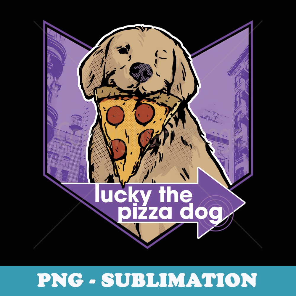 Marvel Hawkeye Disney Plus Lucky The Pizza Dog Chevron - PNG | Inspire ...