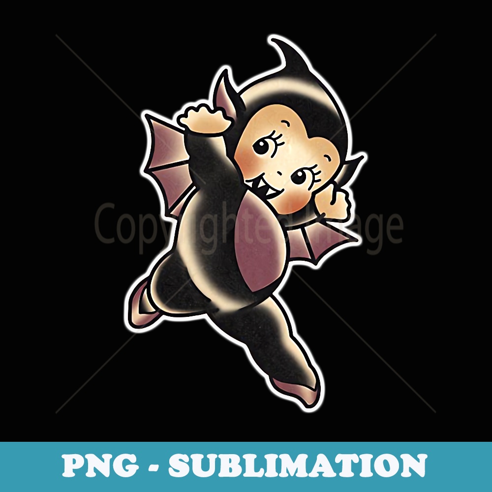 Kewpie Baby Doll Vampire Bat Traditional Tattoo Flash - Vint | Inspire ...