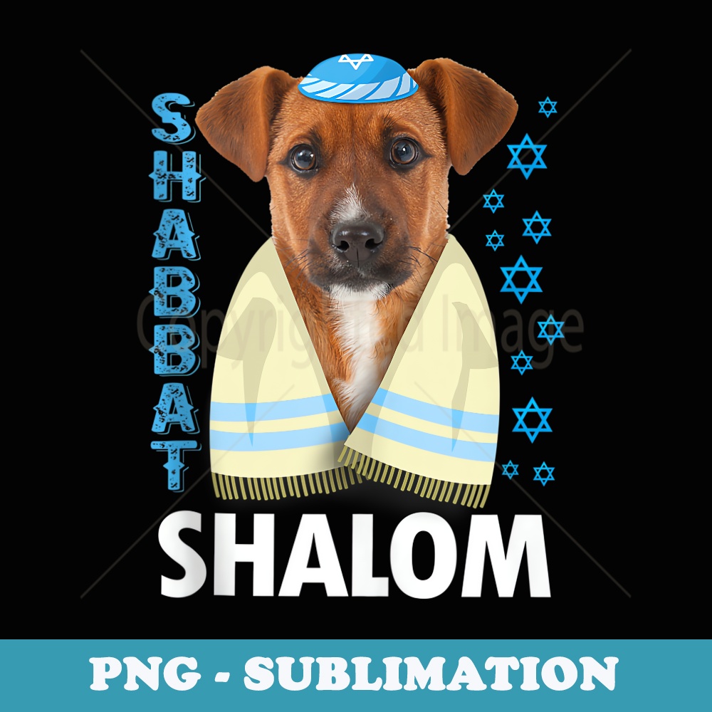 Funny Jewish Shabbat Shalom Cute Dog With Kippah - Sublimati | Inspire ...