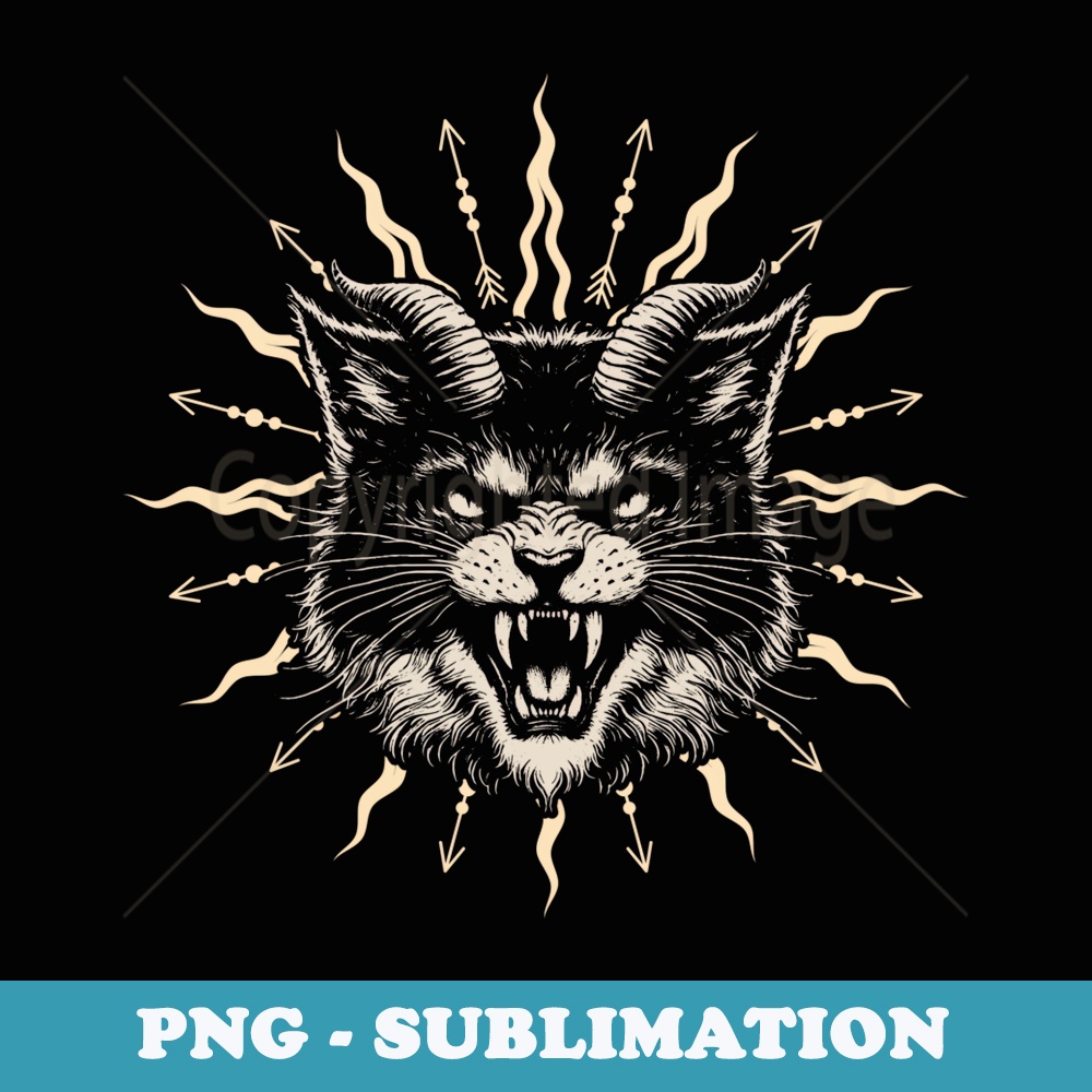 Baphomet Cat with Arrows - PNG Transparent Sublimation Desig | Inspire ...