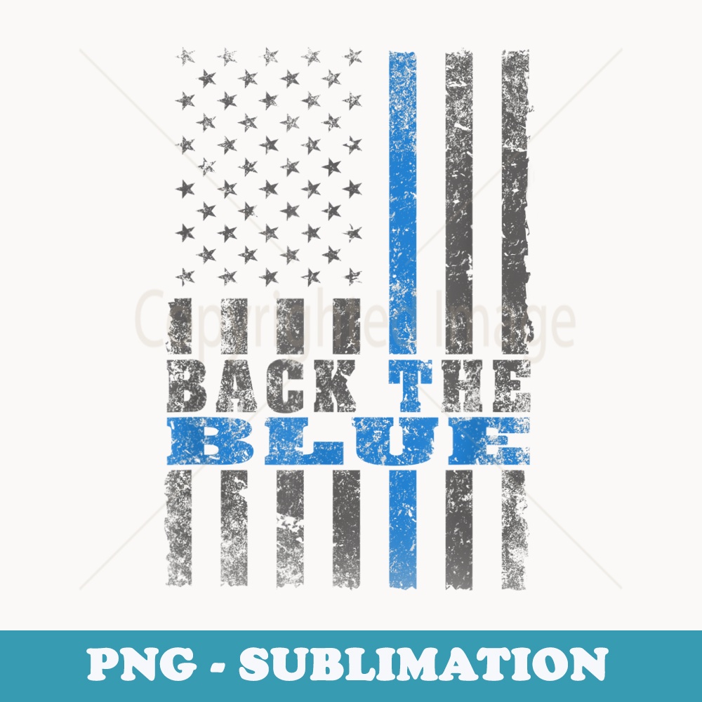 Thin Blue Line American Flag Back The Blue Police Support - | Inspire ...