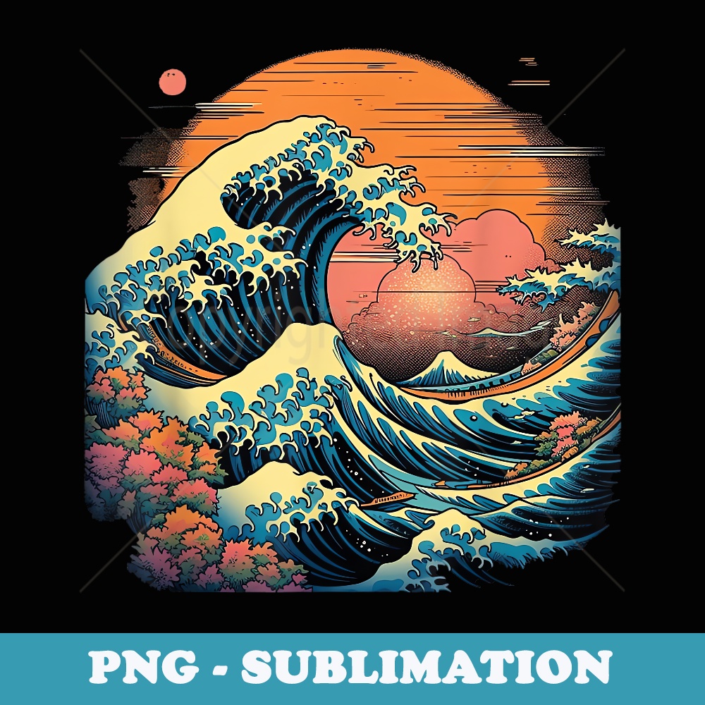 The great wave and mountains kanagawa japanese Art - High-Re | Inspire ...