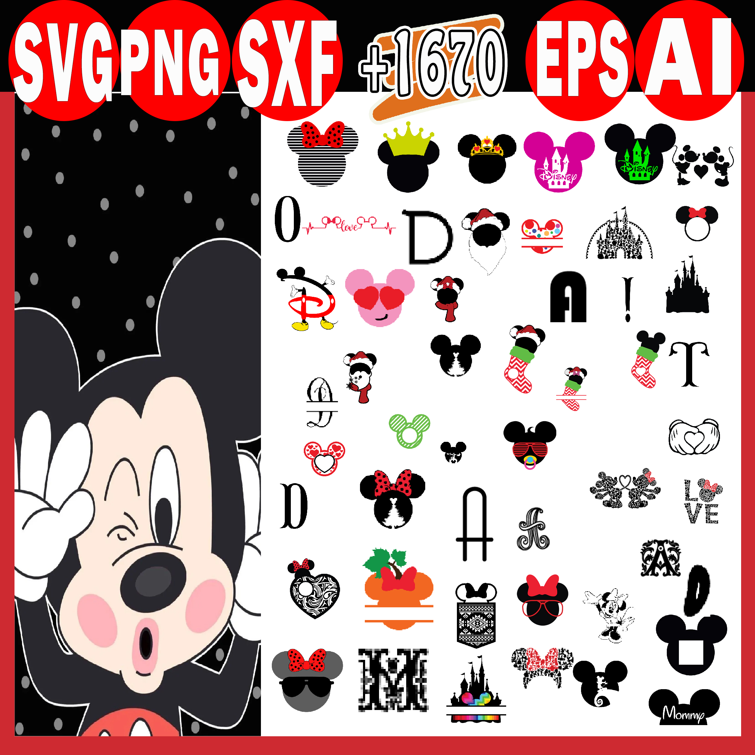 Mickey Bundle Svg, Disney Svg, Mickey Mouse Svg, Disney Mick | Inspire ...
