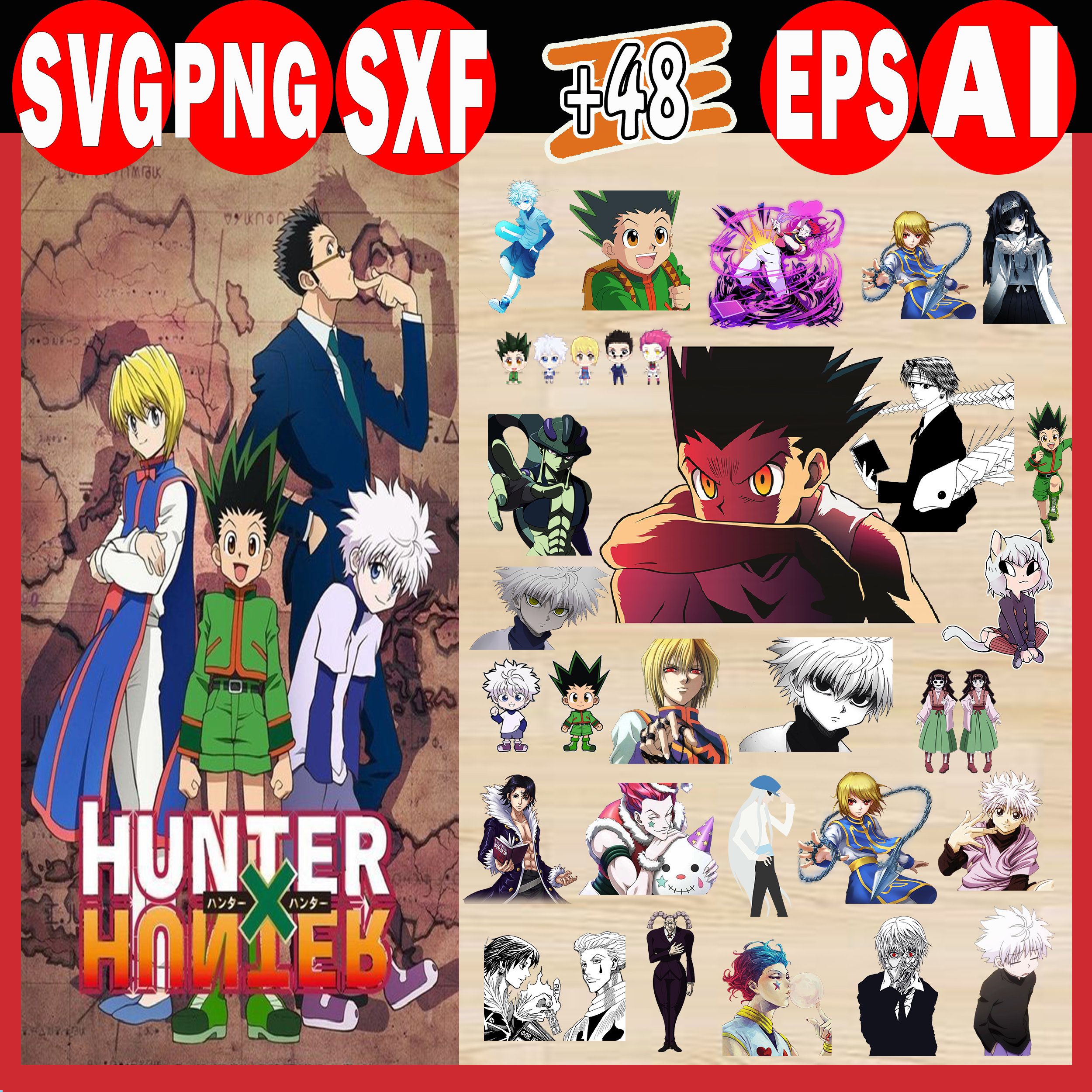 Hunter x Hunter SVG,Gon Freecss SVG,Killua Zoldyck SVG,Hisok | Inspire ...