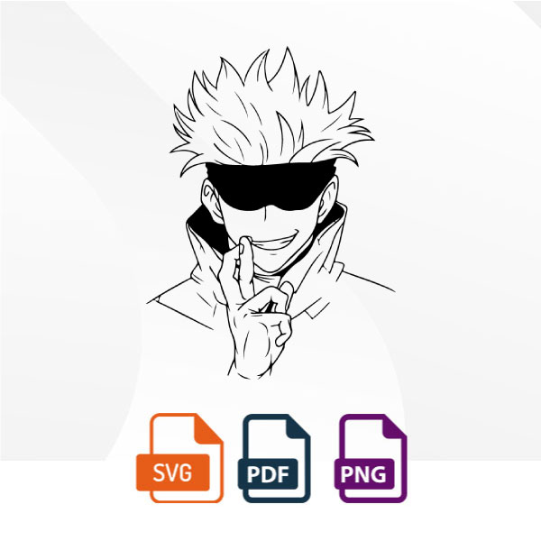 Satoru Gojo Jujutsu Kaisen svg, Anime SVG, Svg-Png-Pdf, Mang | Inspire ...