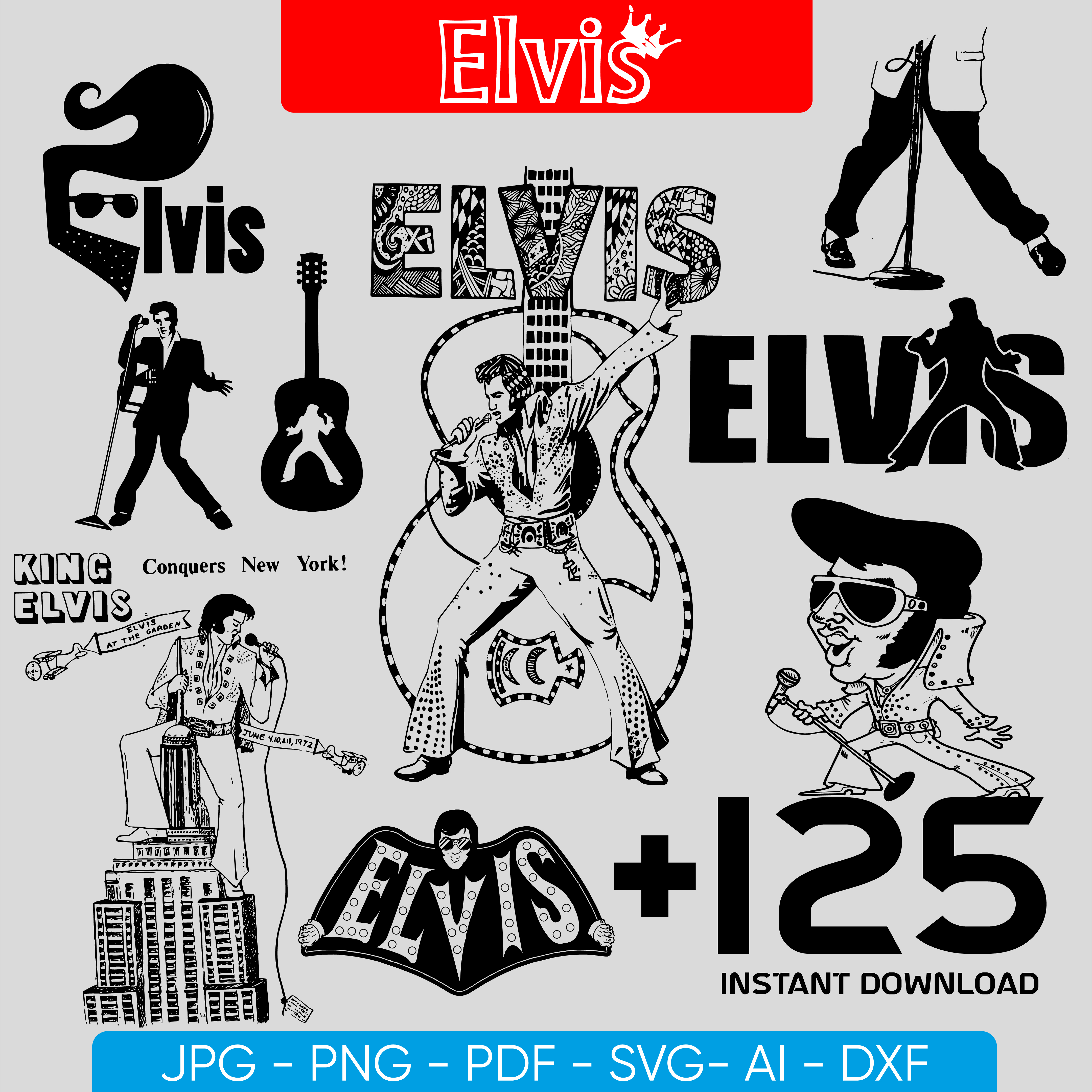 elvis outline svg - Inspire Uplift