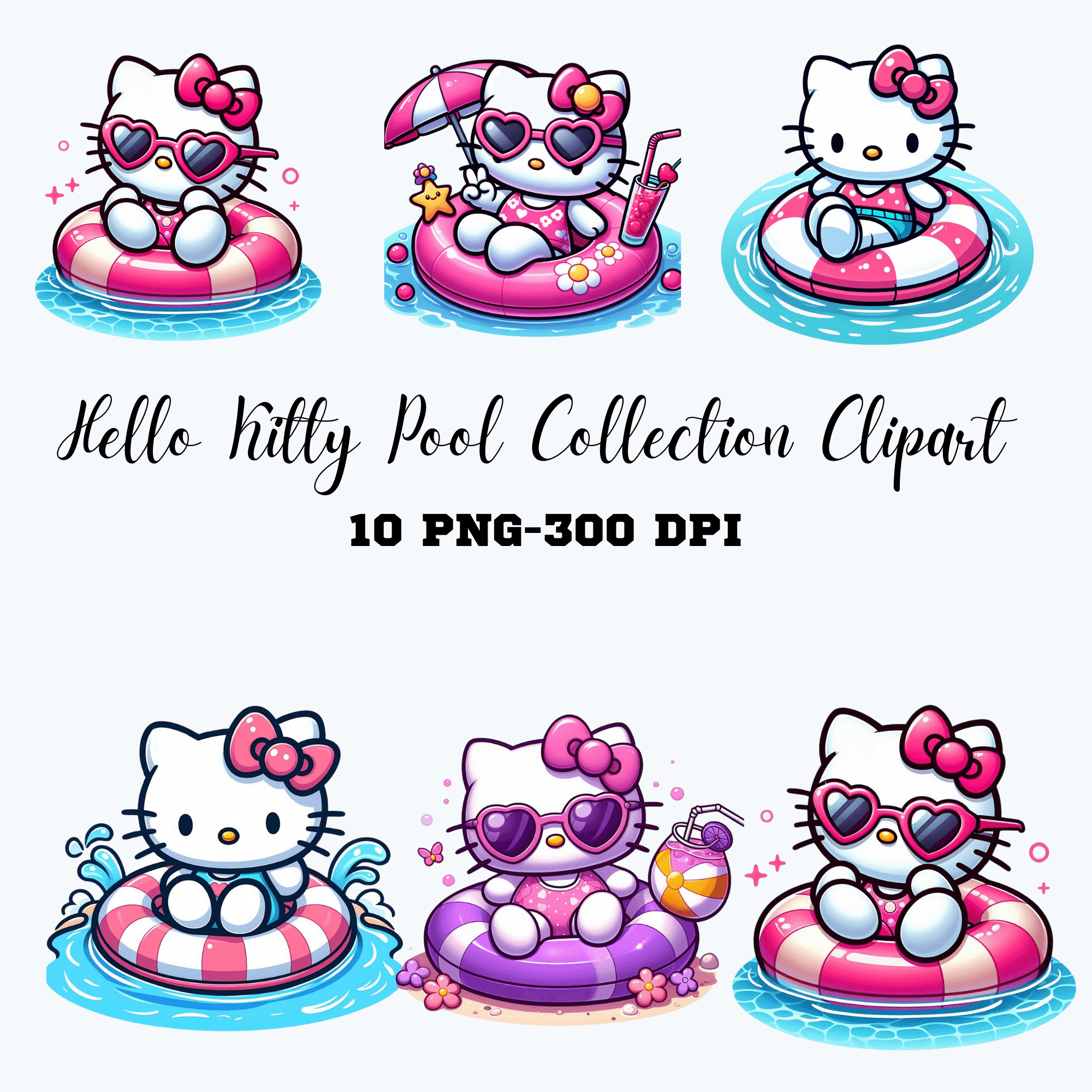 Hello Kitty Summer Pink Pool PNG | Cute & Fun Pool Party Des | Inspire ...