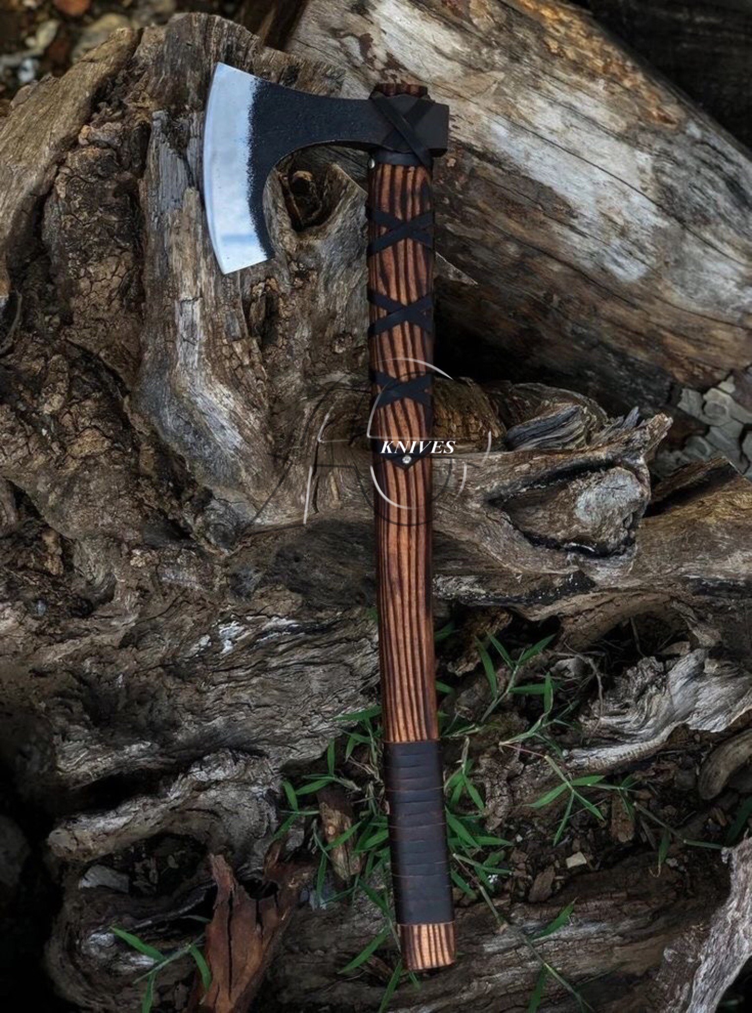 Custom Hand Forged Viking Hatchet Axe With Leather Sheath - Inspire Uplift