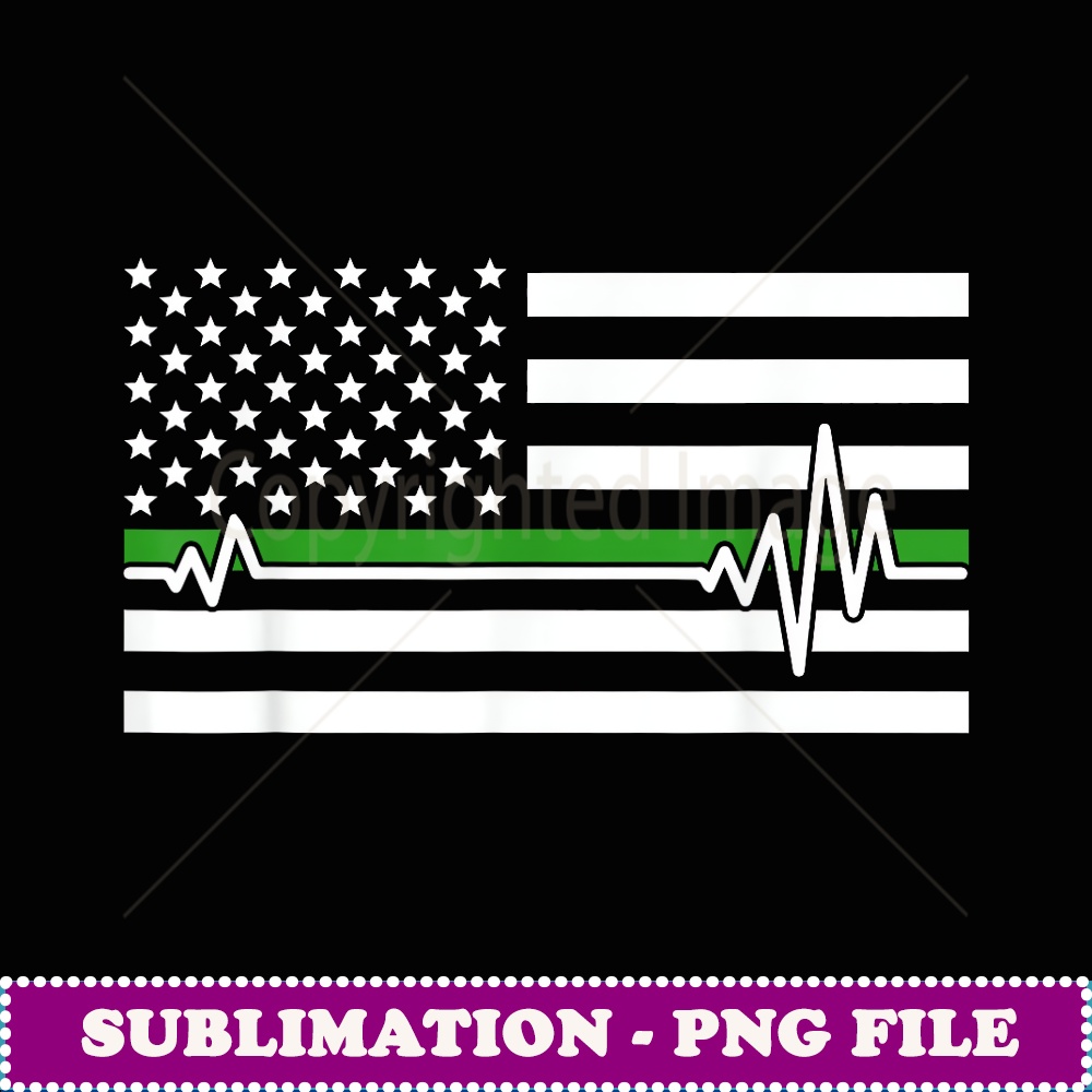 Thin Line In Green Us Flag Heartbeat Border Patrol Agent - E | Inspire ...