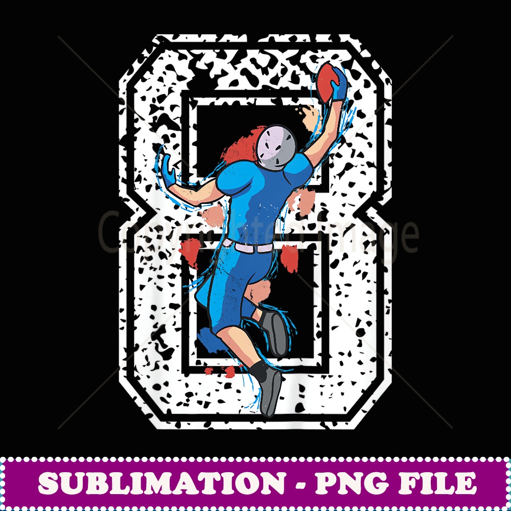 Kids Football Player Number 8 8th Birthday - PNG Sublimation | Inspire ...