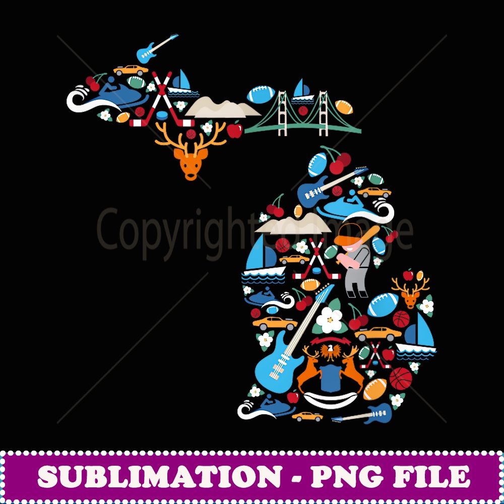 Michigan Icon Map State Pride - Trendy Sublimation Digital D | Inspire ...