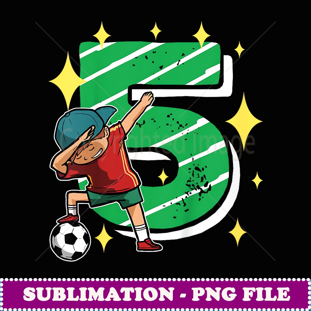 Kids 5 Years Soccer Gift 5th Birthday Dabbing Football Playe - Inspire ...