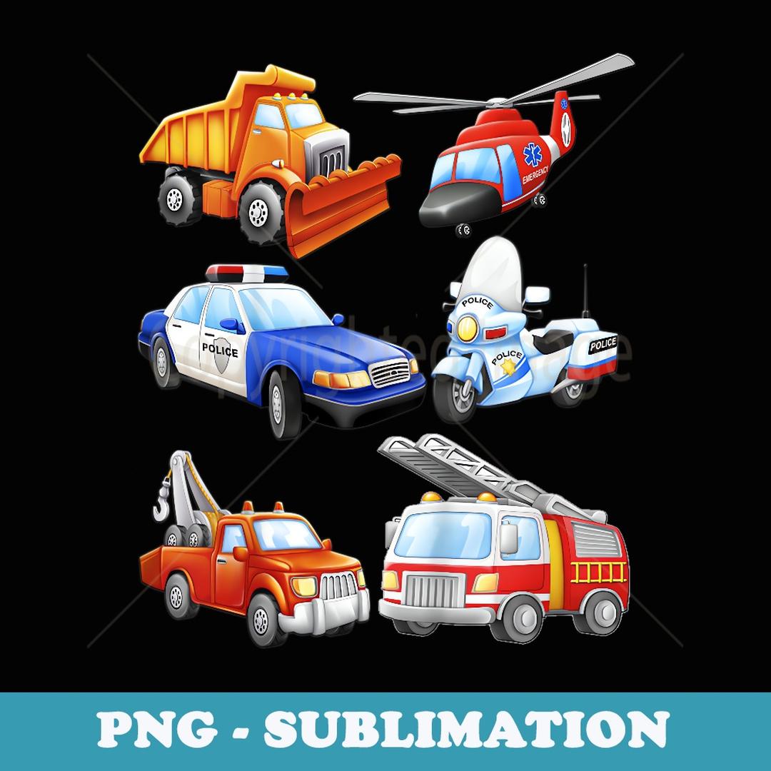 Boys' Emergency Vehicles Toddler d - Exclusive PNG Sublimati | Inspire ...