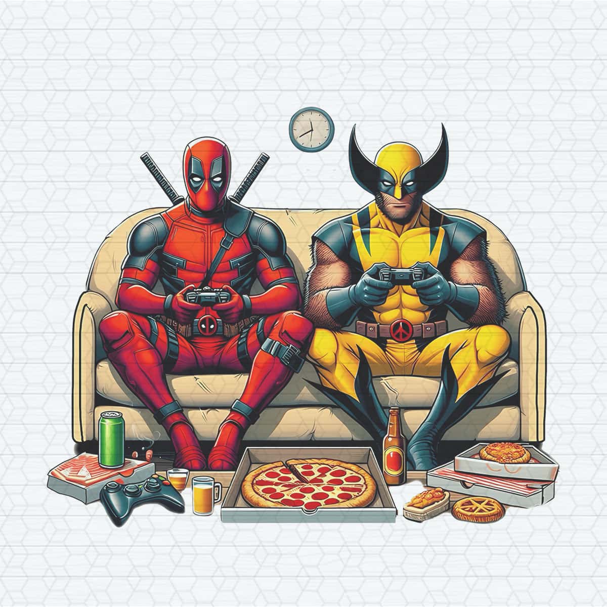 Funny Deadpool And Wolverine Playing Game PNG | Inspire Uplift