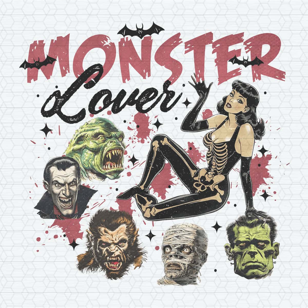 Vintage Monster Lover Spooky Season PNG | Inspire Uplift