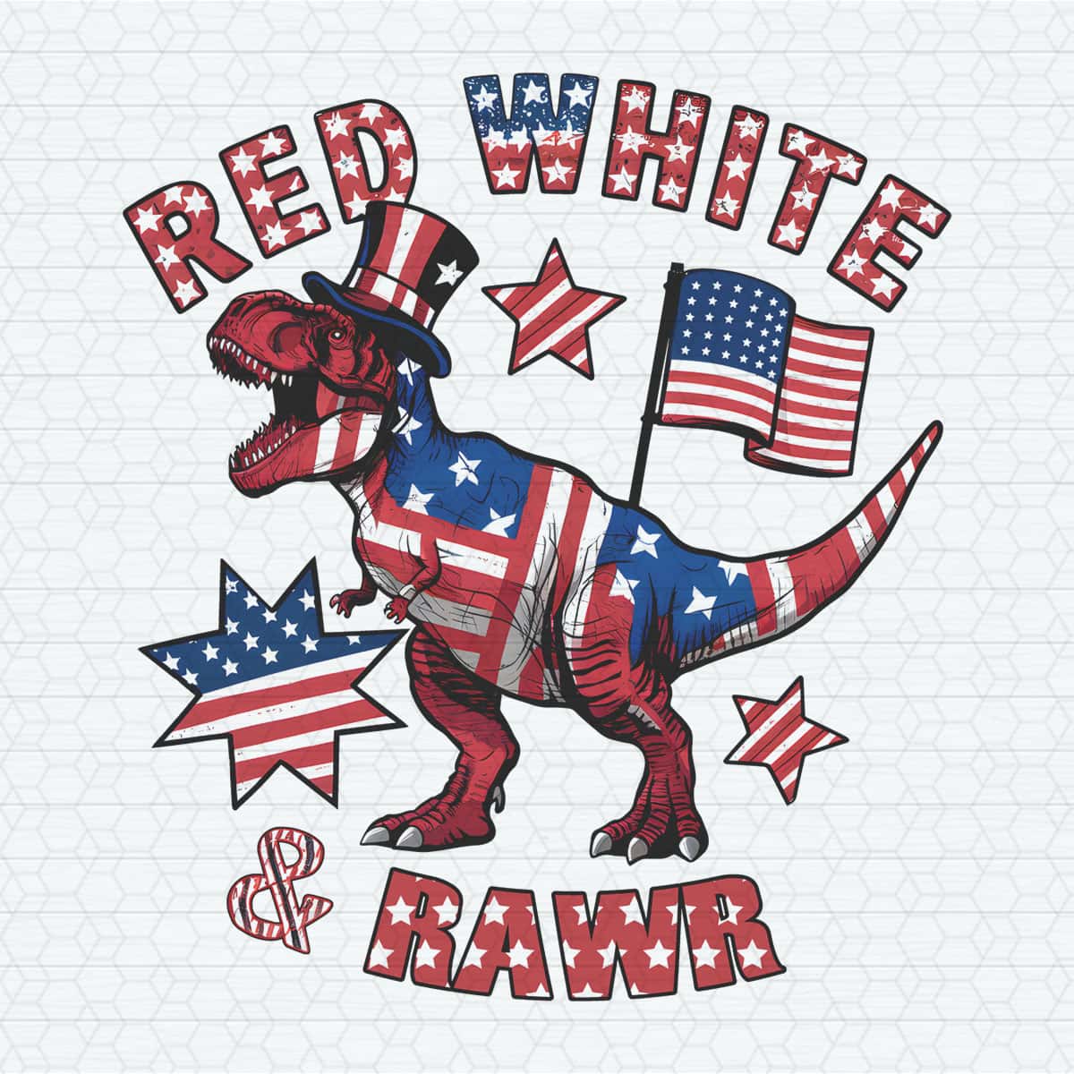 Red White And Rawr America Patriotic PNG | Inspire Uplift