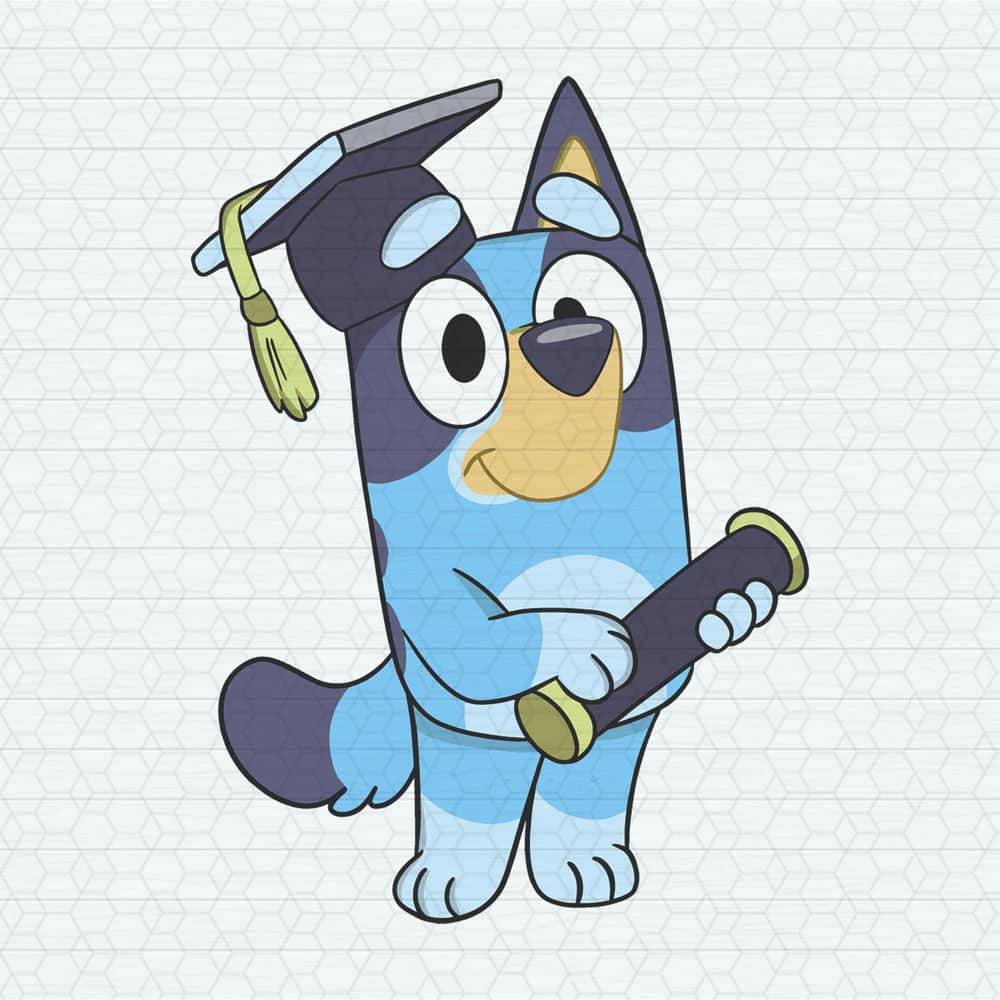 Retro Bluey Graduation Cartoon SVG | Inspire Uplift