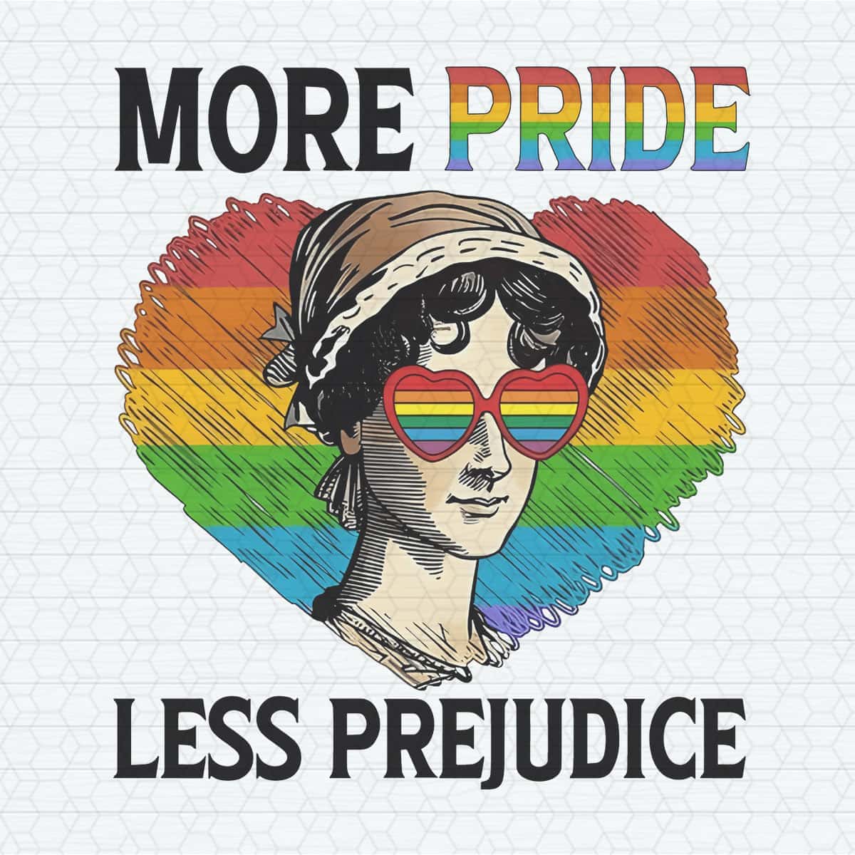 Vintage LGBTQ More Pride Less Prejudice PNG | Inspire Uplift