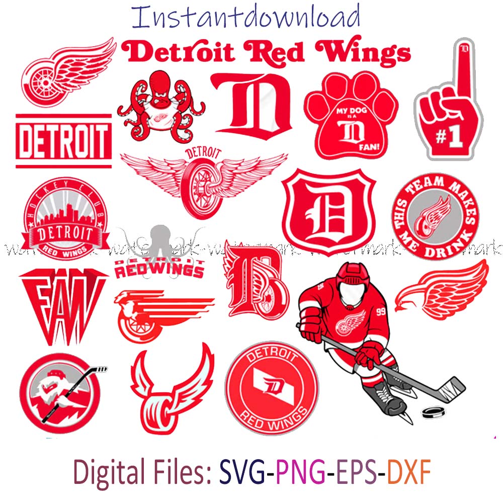 Detroit Red Wings Logo SVG Bundle, Red Wings PNG, Red Wings | Inspire ...