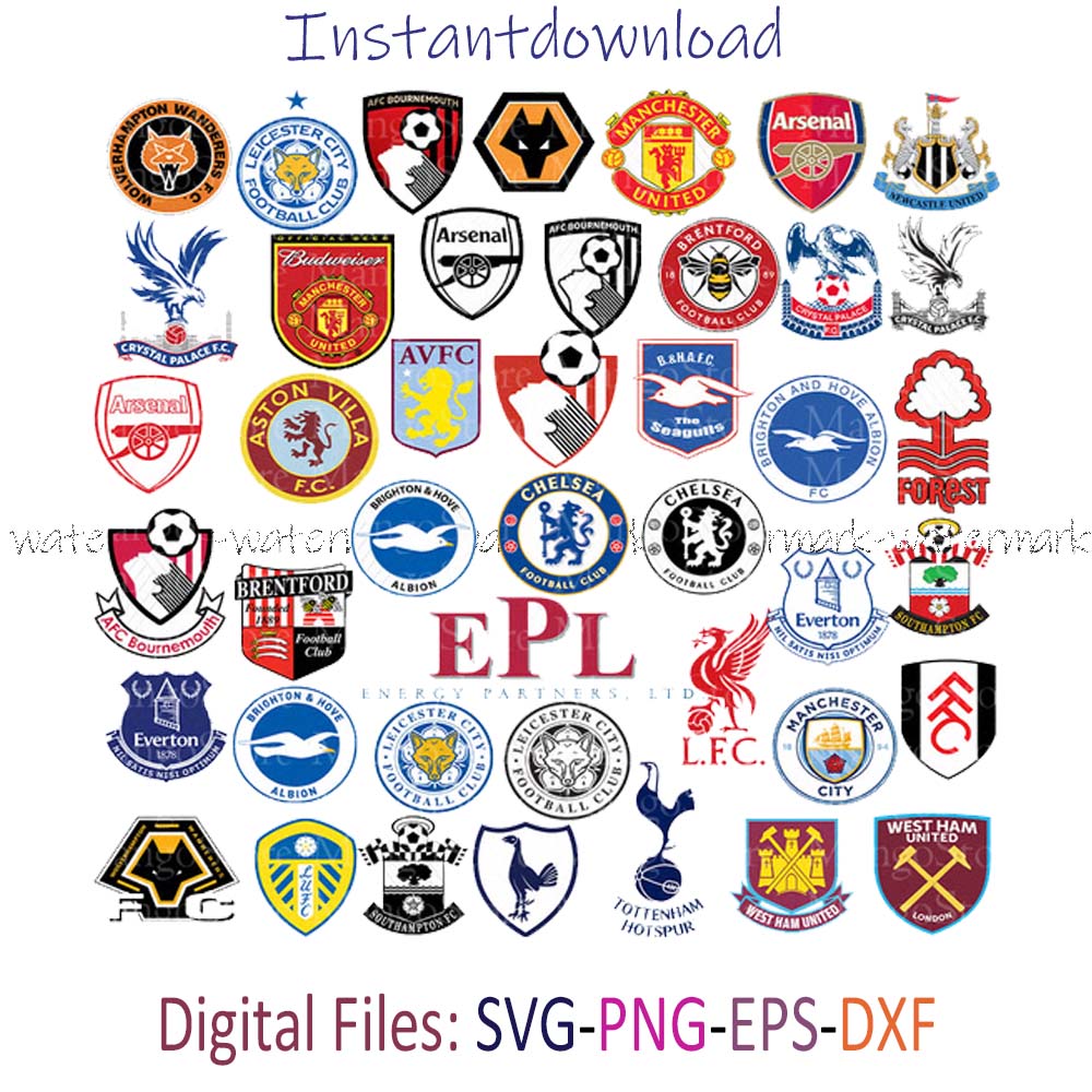 EPL Teams Bundle Svg, EPL Logo Svg, EPL Bundle svg, Craft SV | Inspire ...