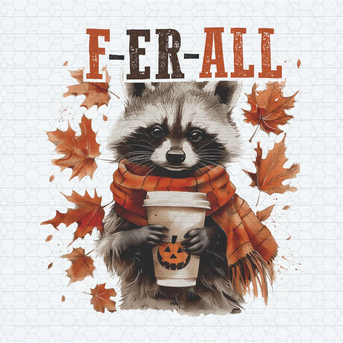 Feral Girl Fall Raccoon Meme Autumn PNG | Inspire Uplift
