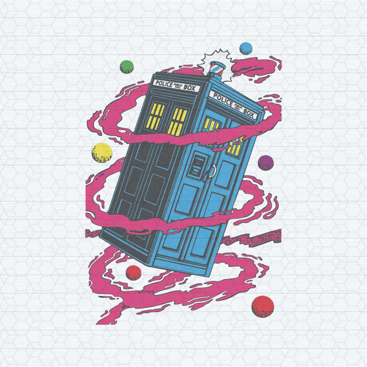 Retro Doctor Who Tardis Comic SVG | Inspire Uplift