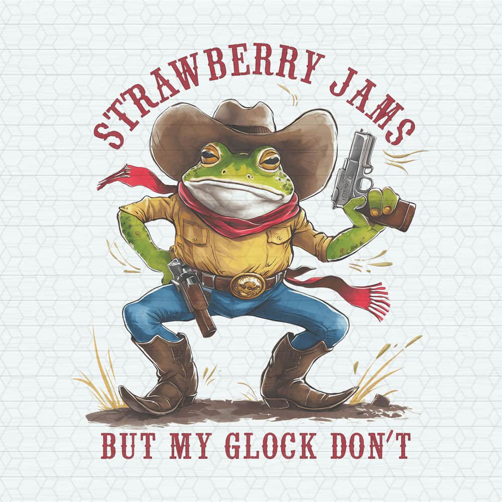 Sniper Frog Strawberry Jams But My Glock Don't PNG | Inspire Uplift