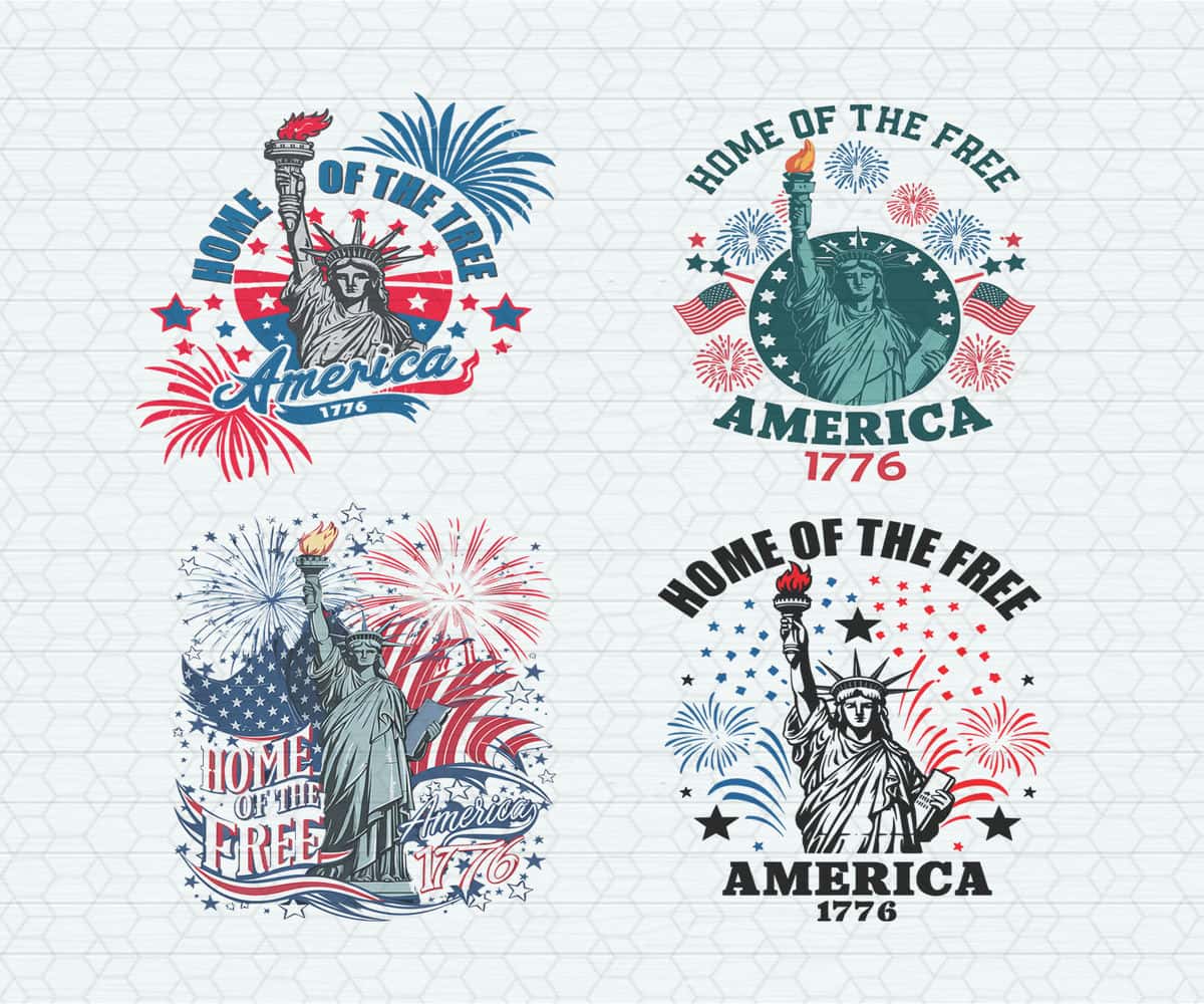Home Of The Free America 1776 SVG SVG PNG Bundle | Inspire Uplift