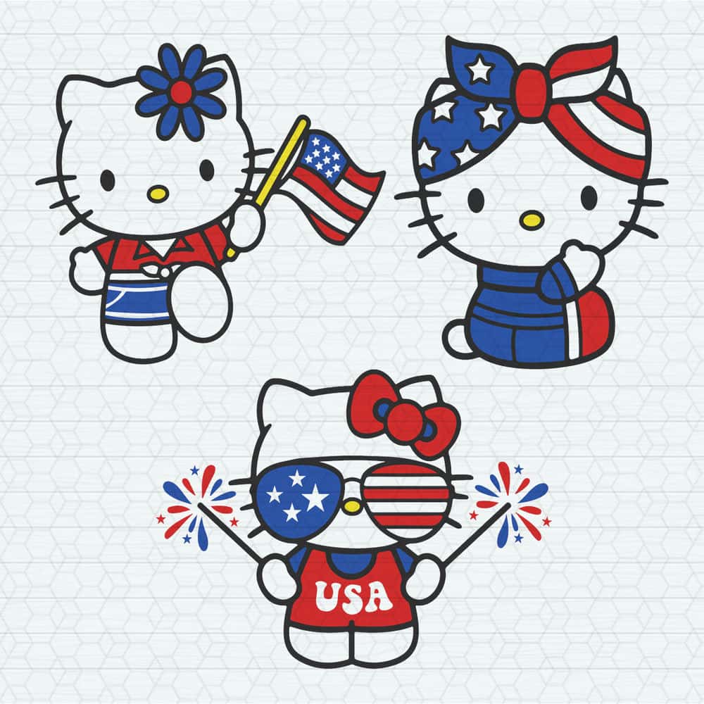 Patriotic Hello Kitty Bundle SVG Sanrio SVG Hello Kitty SVG | Inspire ...