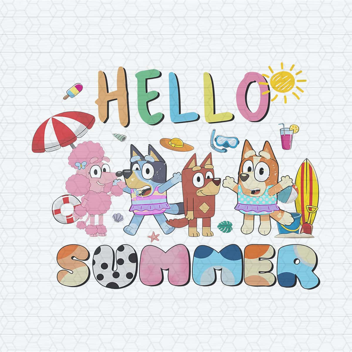 Funny Hello Summer Bluey Trip PNG | Inspire Uplift