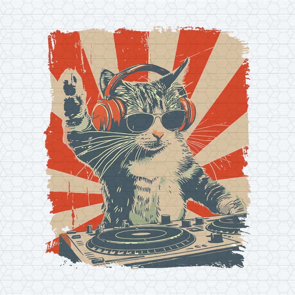 Funny DJ Cat Night Party Meme SVG | Inspire Uplift