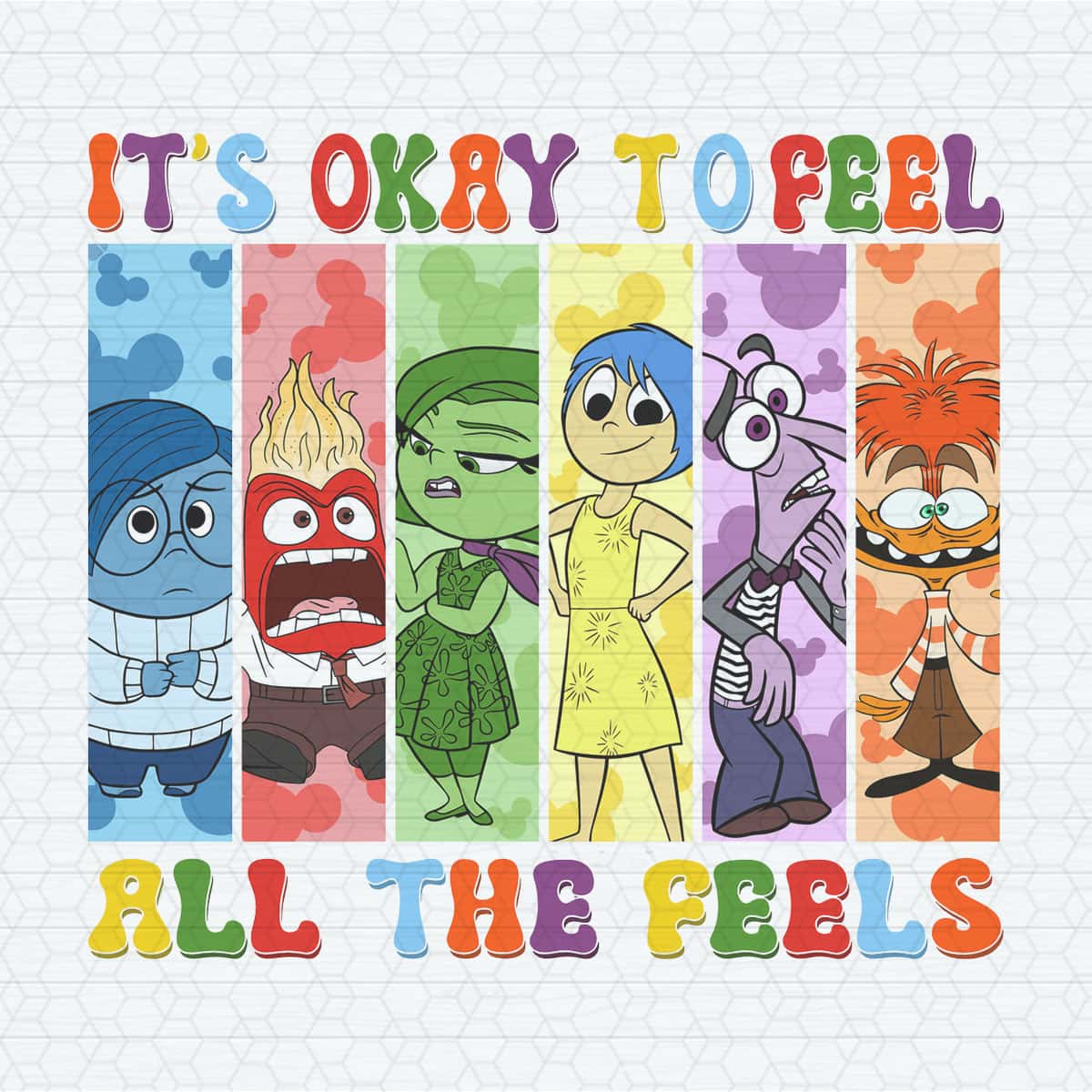 Okay To Feel All The Feels Cartoon Emotions Friends SVG | Inspire Uplift