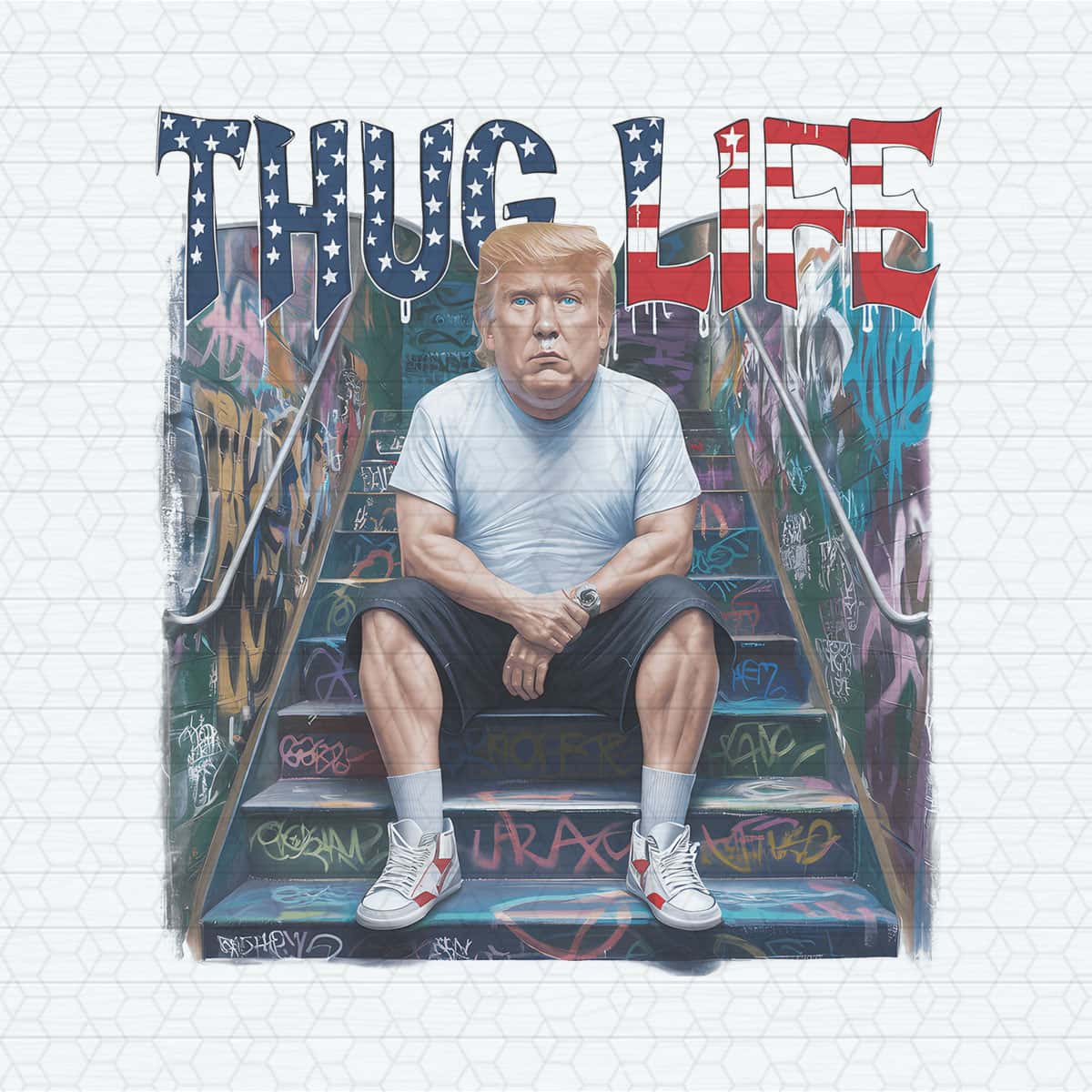 Caricatured Meme Thug Life Donald Trump PNG | Inspire Uplift