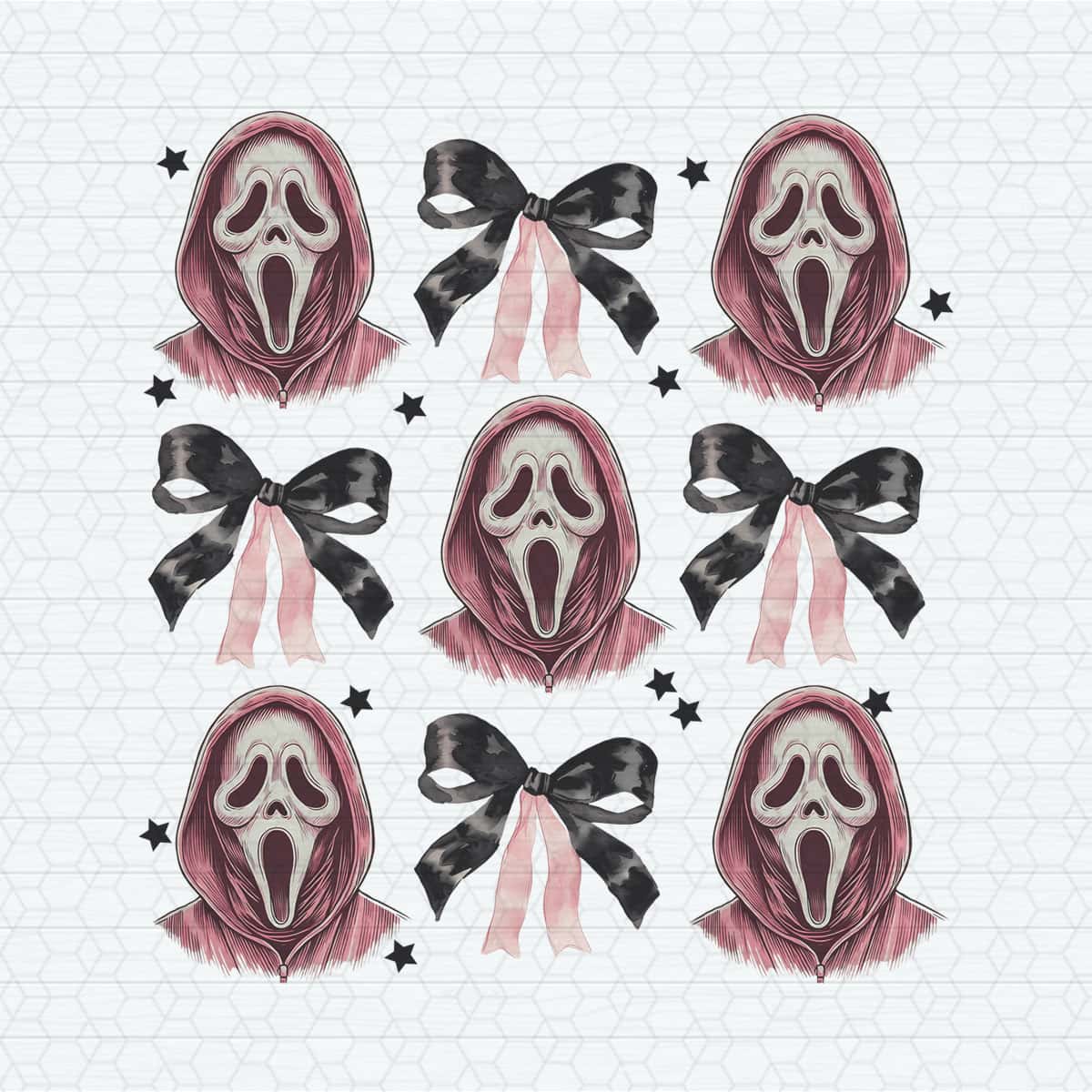 Pink Halloween Coquette Bow Ghostface Scream PNG | Inspire Uplift