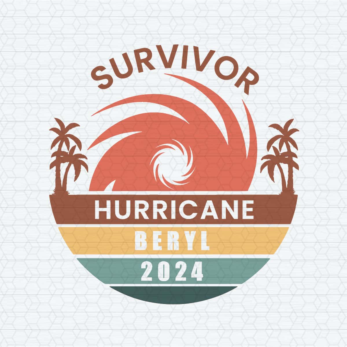 Vintage Survivor Hurricane Beryl 2024 SVG - Inspire Uplift