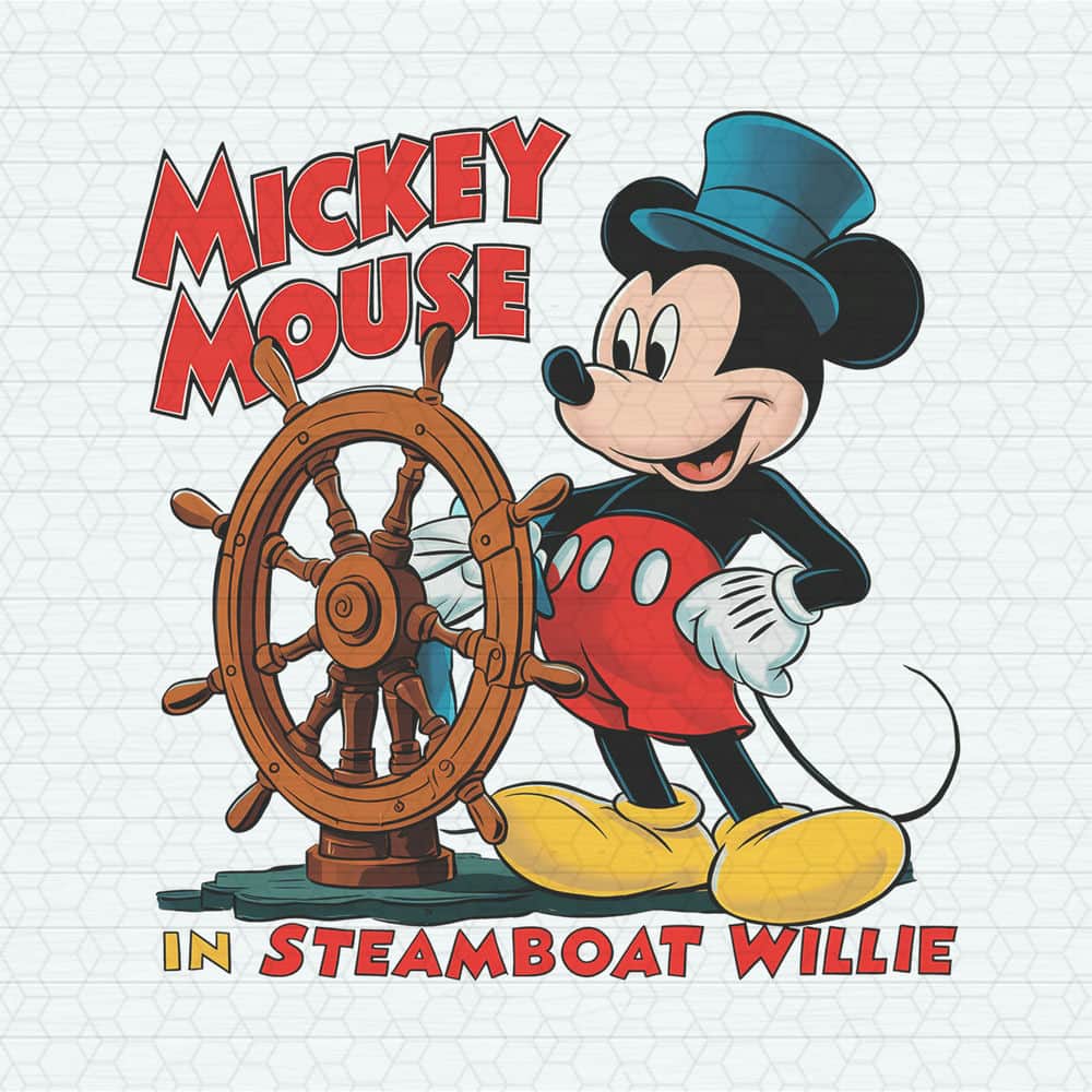 Disney Mickey In Steamboat Willie PNG | Inspire Uplift
