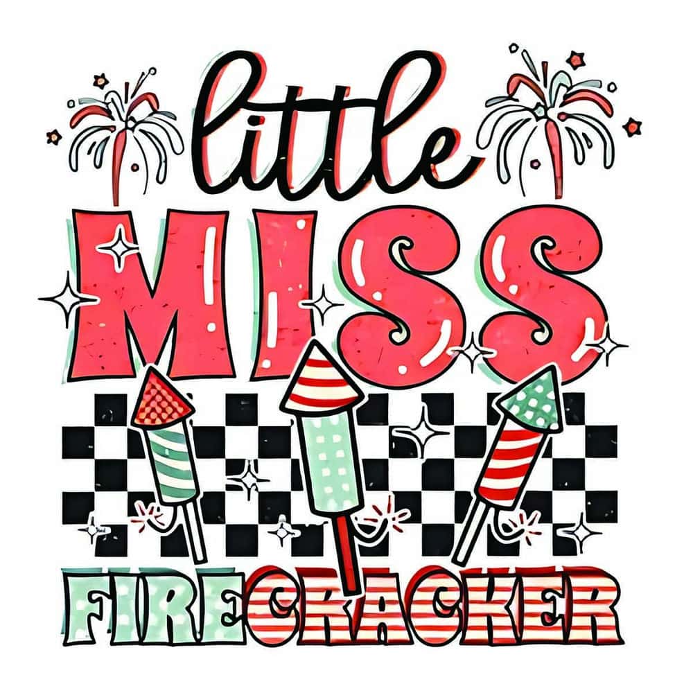Little Miss Firecracker PNG American 4th July PNG Groovy 4th | Inspire ...