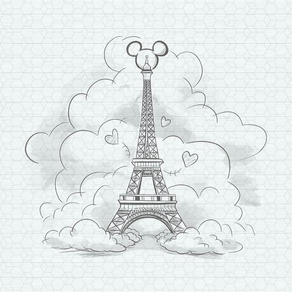 Vintage Eiffel Tower Disney Mouse Head PNG | Inspire Uplift