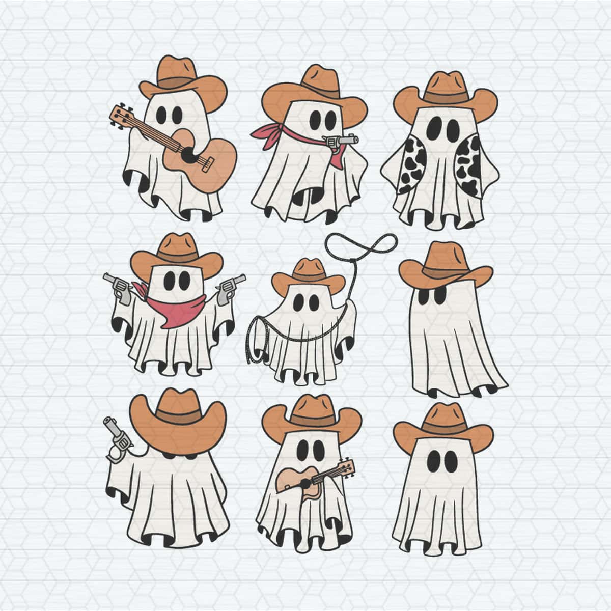 Funny Western Cowboy Ghost Halloween SVG | Inspire Uplift