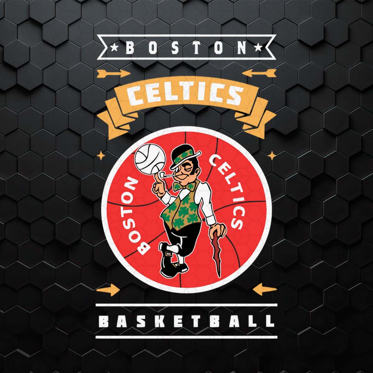 Retro Boston Celtics NBA Basketball SVG | Inspire Uplift