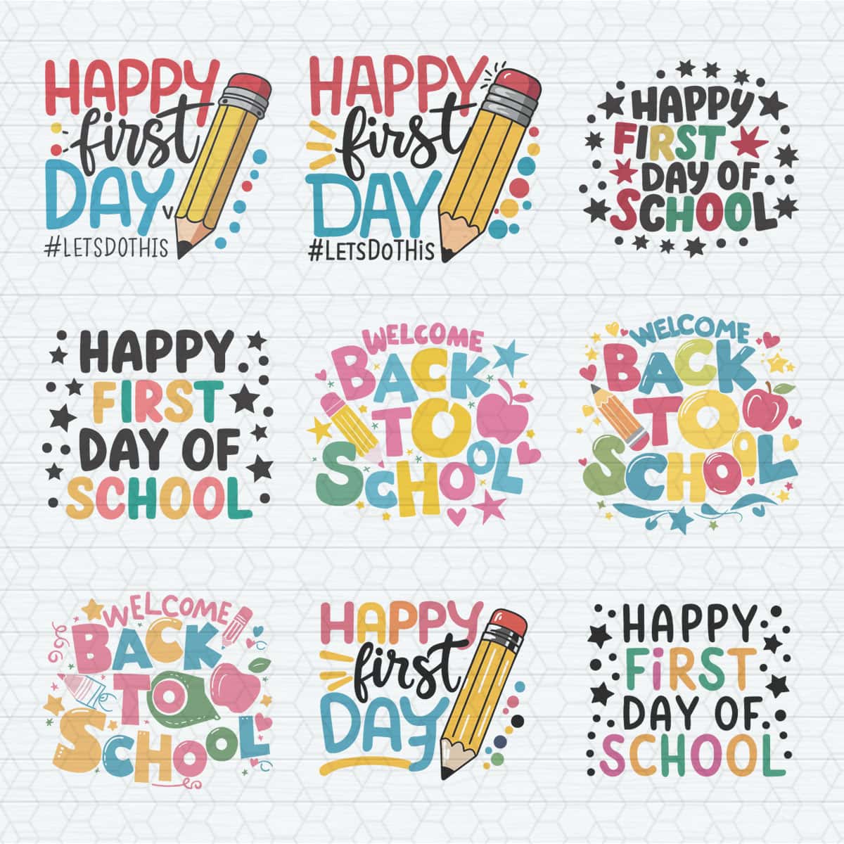 Happy Back To School Gift For Students Bundle SVG | Inspire Uplift