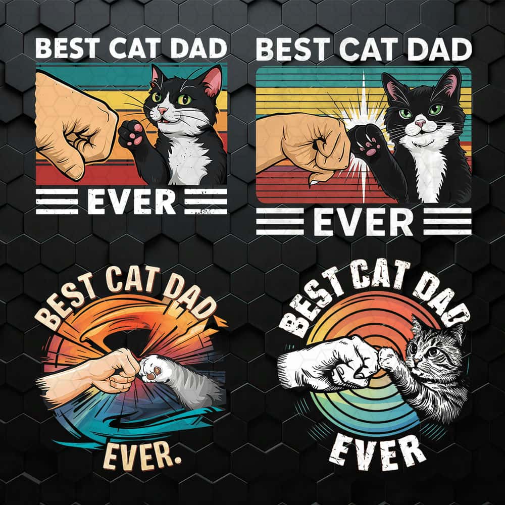 Best Cat Dad Ever Happy Fathers Day SVG PNG Bundle | Inspire Uplift