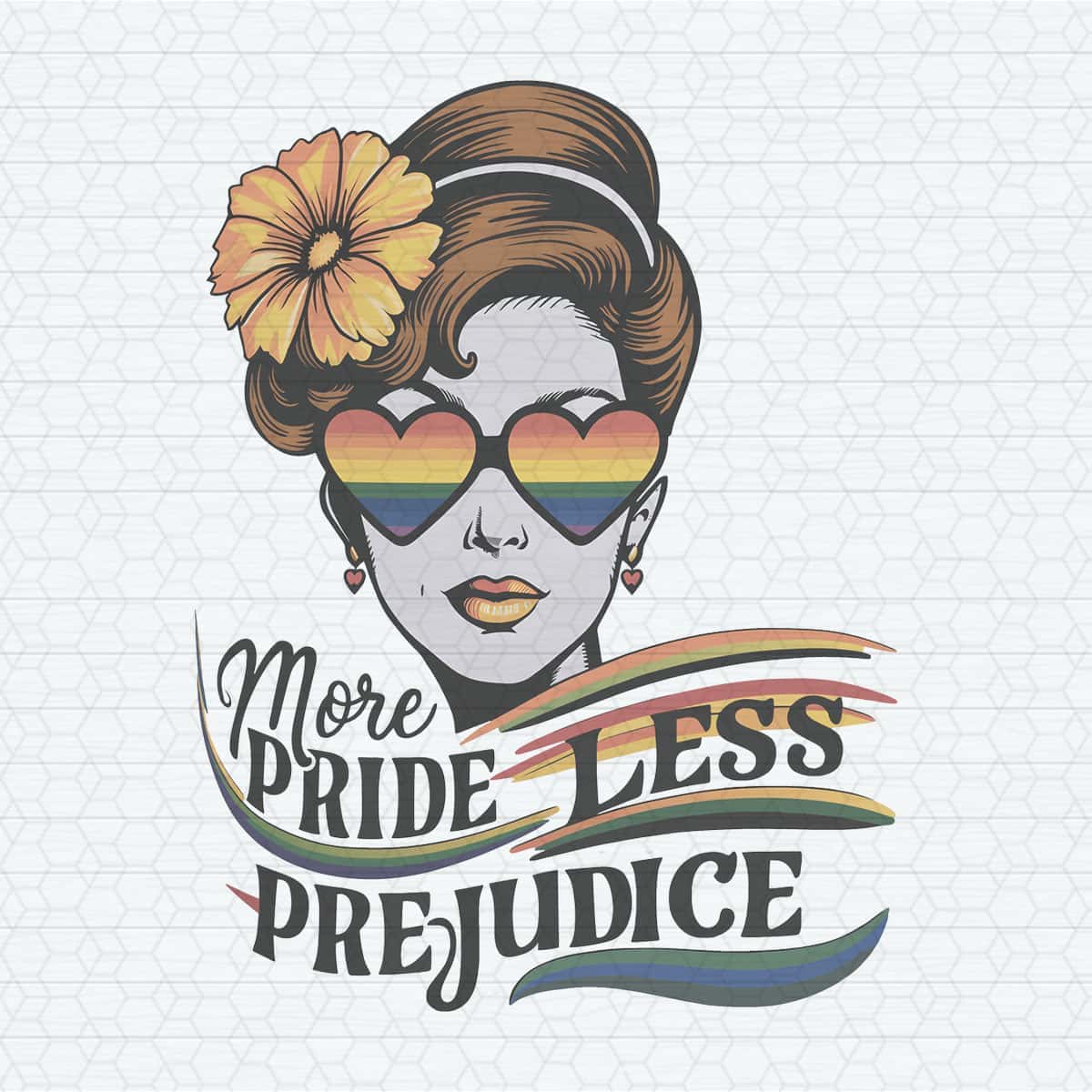 More Pride Less Prejudice LGBT Girl PNG | Inspire Uplift
