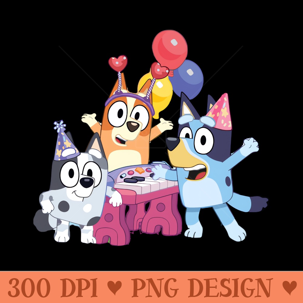 Party Sign Bluey - PNG Download Pack | Inspire Uplift