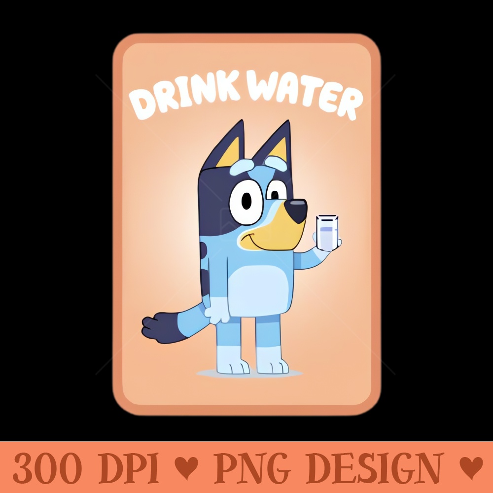 Bluey drink water - PNG Clipart - Inspire Uplift