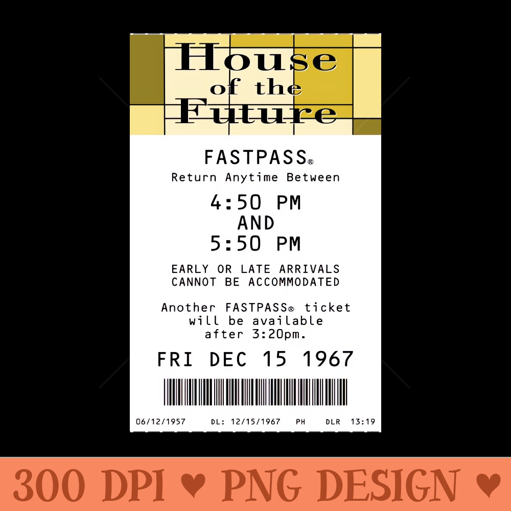 House of the Future Fastpass - PNG Downloadable Art | Inspire Uplift